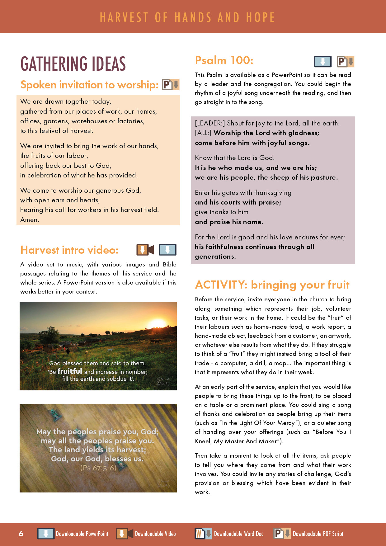 Harvest Worship: Church Service Pack - engageworship